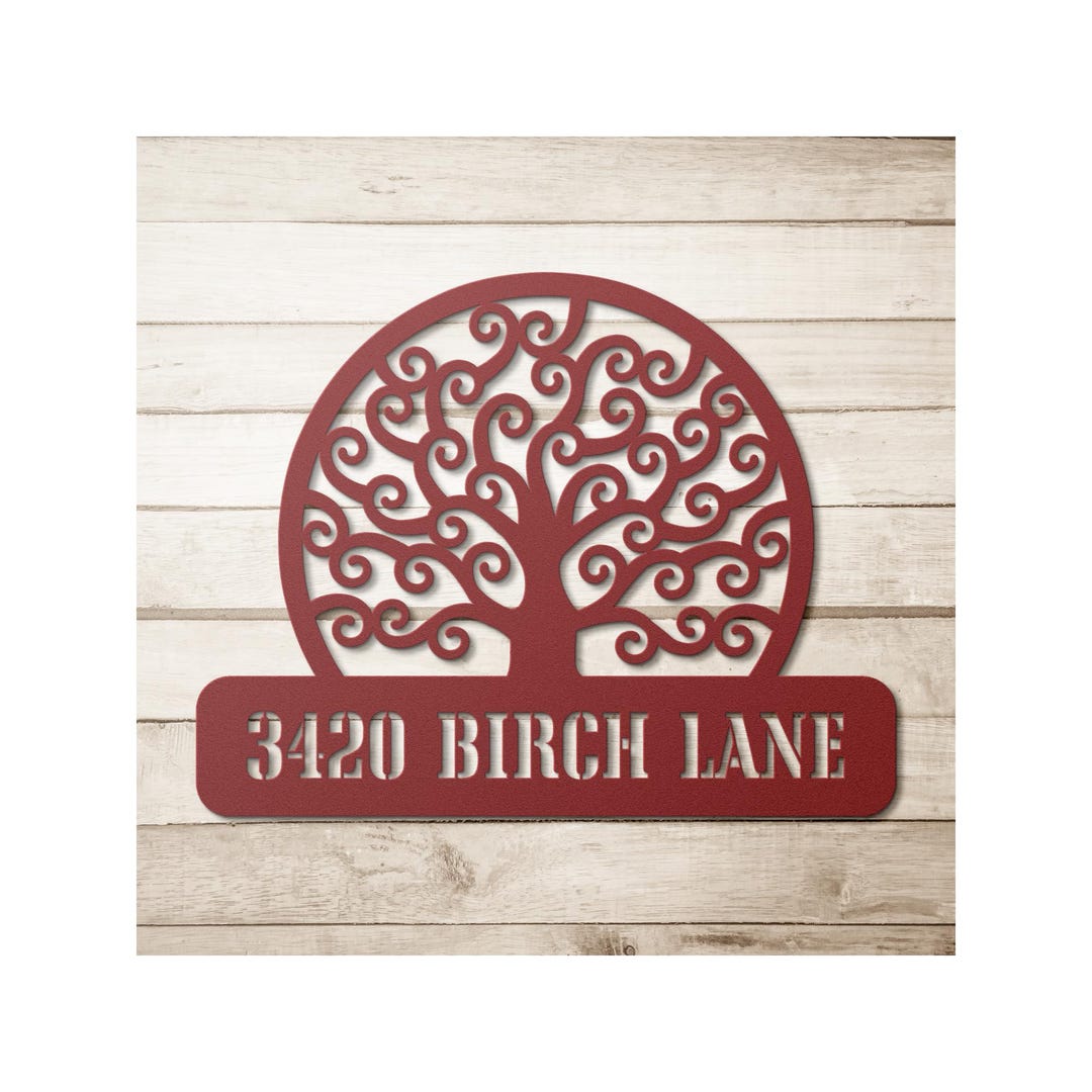 Customizable Metal House Number Sign Metal Tree of Life House or Cabin ...