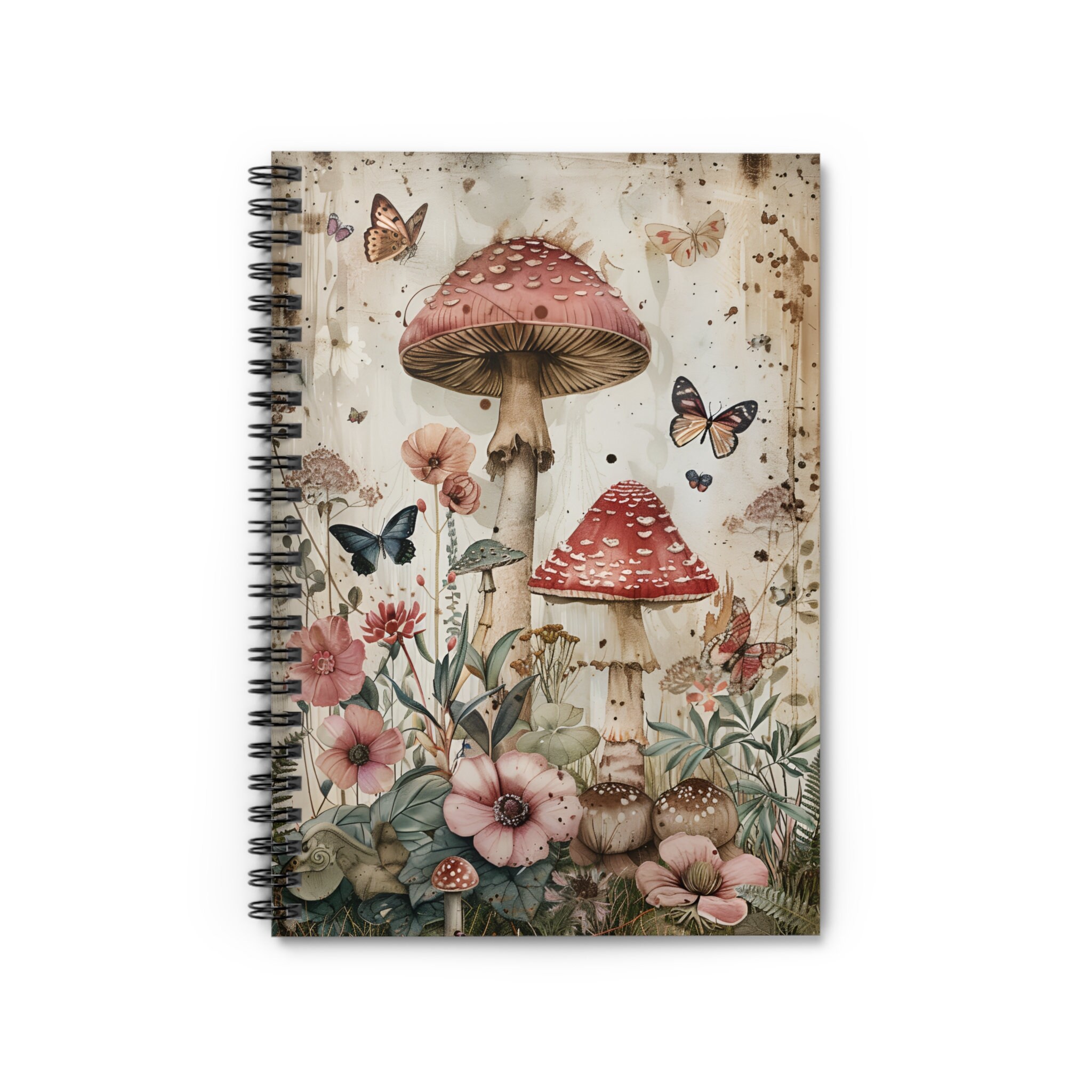 Cottagecore Spiral Notebook Botanical Nature Boho Notebook Mushroom ...