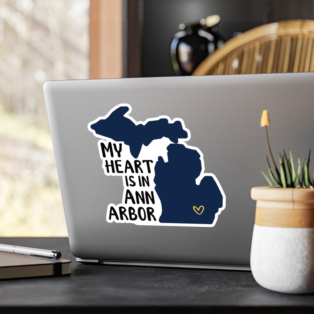 University of Michigan Parent Sticker, My Heart is in Ann Arbor Sticker ...