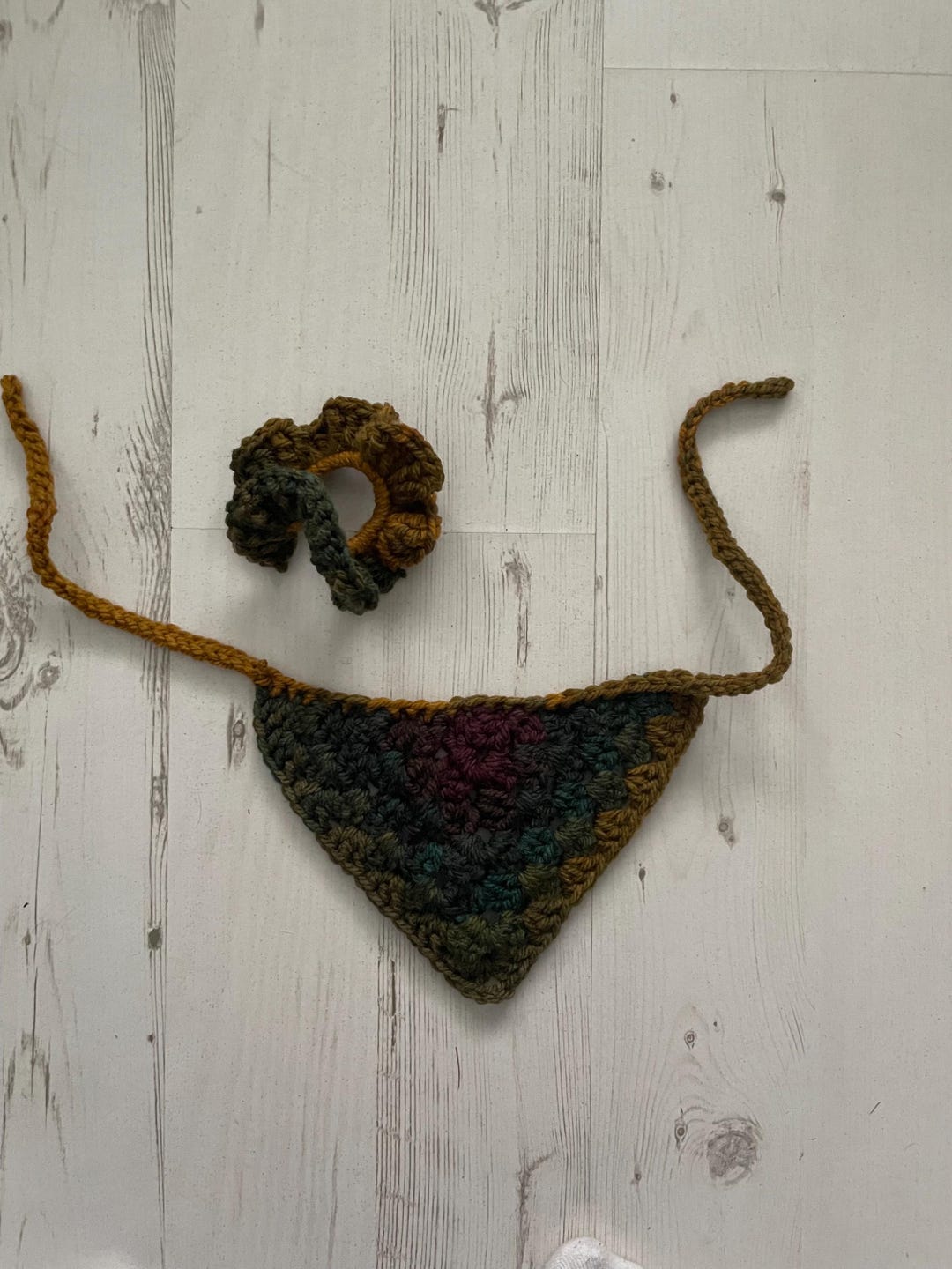 Hand-crocheted Dog Bandana and Matching Scrunchie Set – Adorable Pet ...