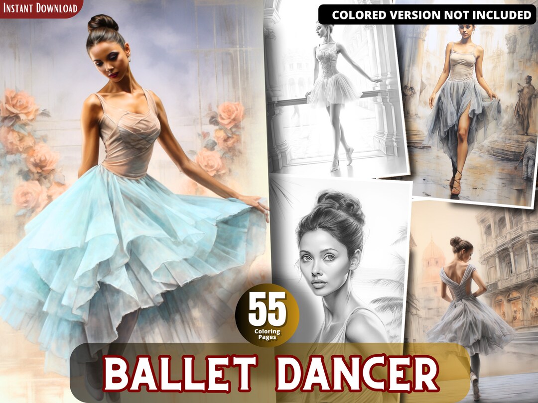 Ballet Dancer Coloring Pages for Adults and for Kids Coloring Pages ...