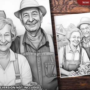 Farmers Coloring Pages Adults Kids Coloring Pages, Instant Download ...