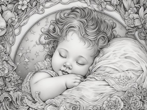 Child Sleeping Coloring Pages