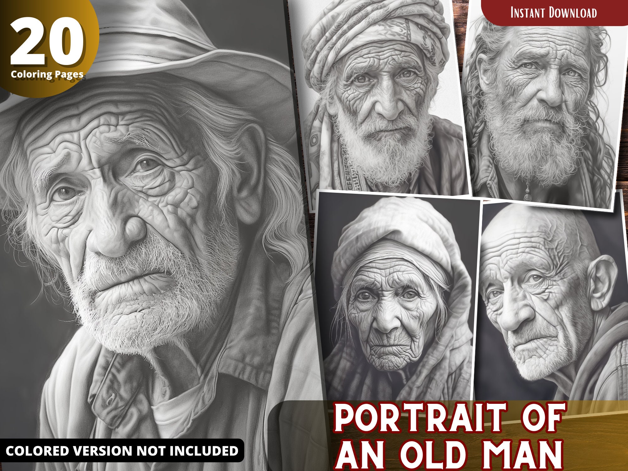 Old Man Coloring Page