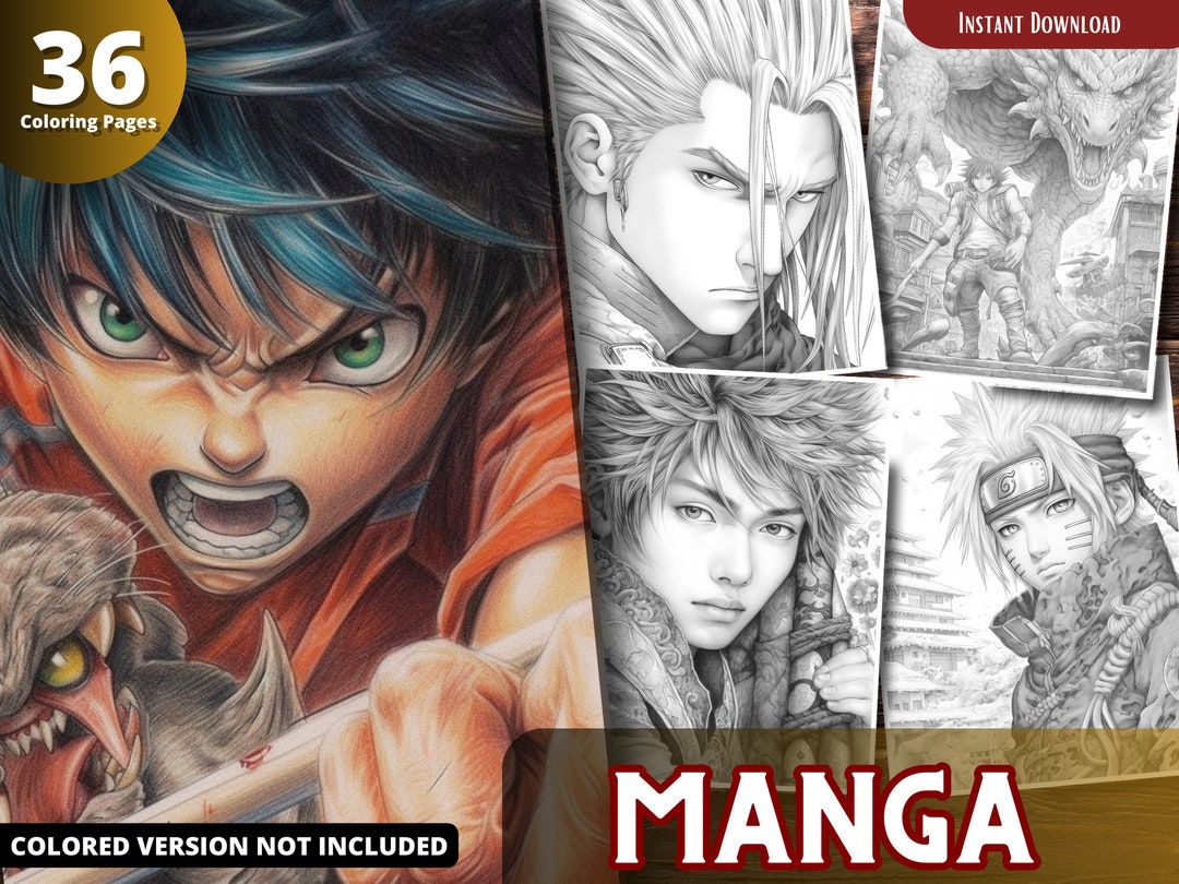 Relax With Manga Coloring Pages for Adults and for Kids Relax and ...