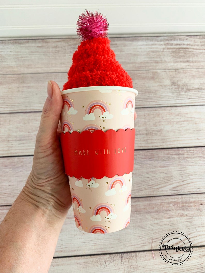 Valentine Sock Cupcake: Fuzzy Socks Gift, Party Favor - Etsy