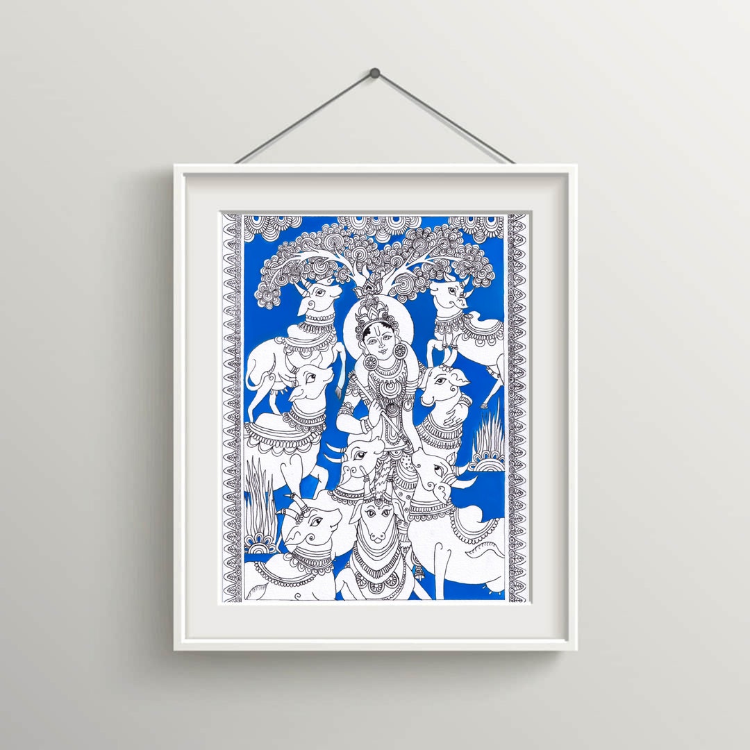Lord Krishna Hindu Wall Art - Hindu God - Lord Krishna - Hindu Painting ...