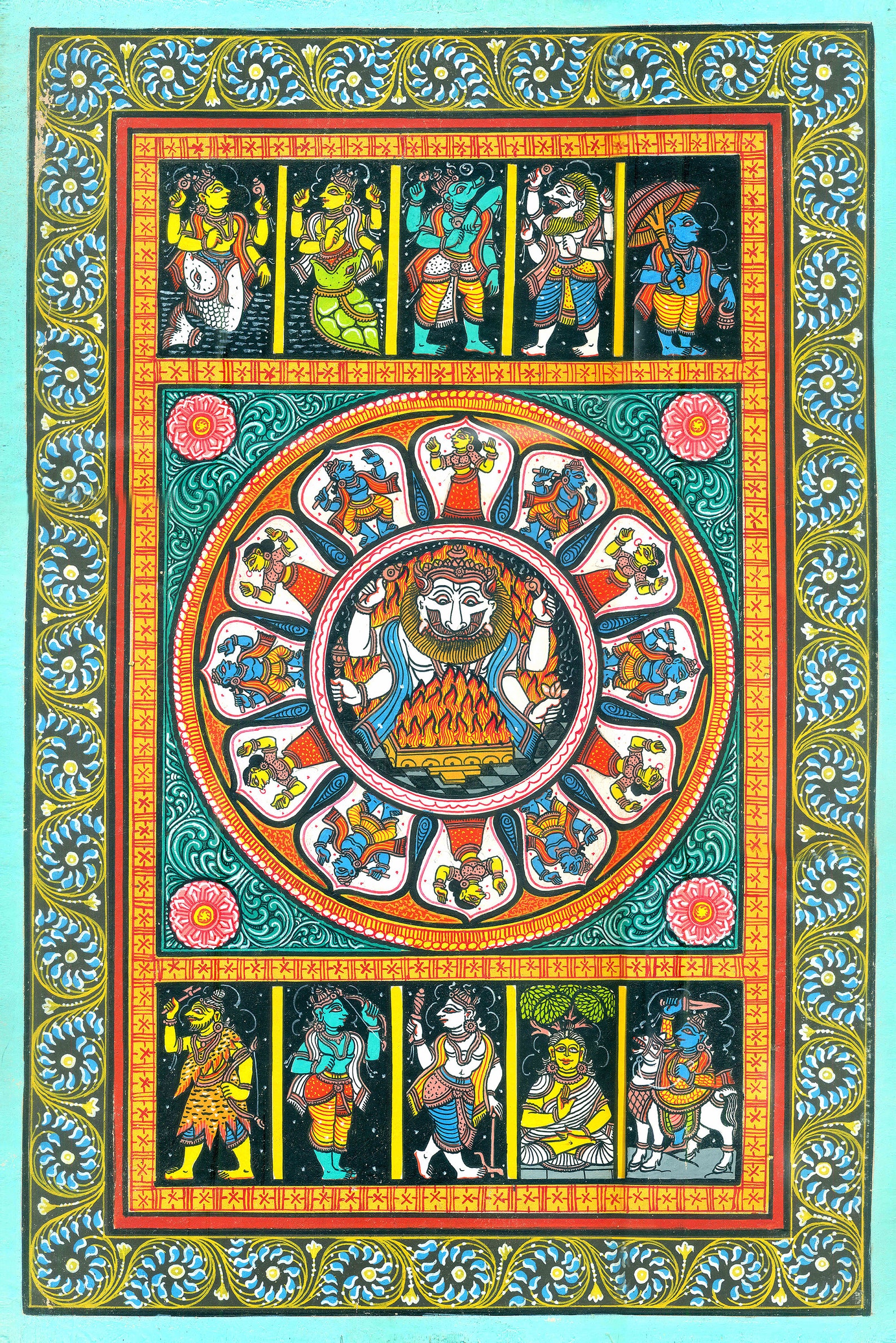 Dashavatar Hindu Wall Art - Hindu God - Lord Vishnu - Hindu Painting ...
