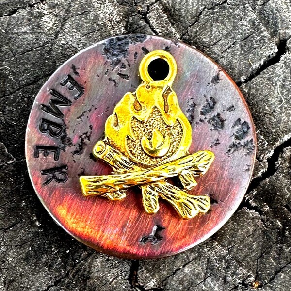 Flame Dog Tag - Etsy