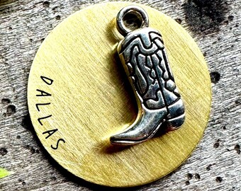 Custom Western Pet ID Tag Bone Name Tag Cowdog Name Tag Country Western ...