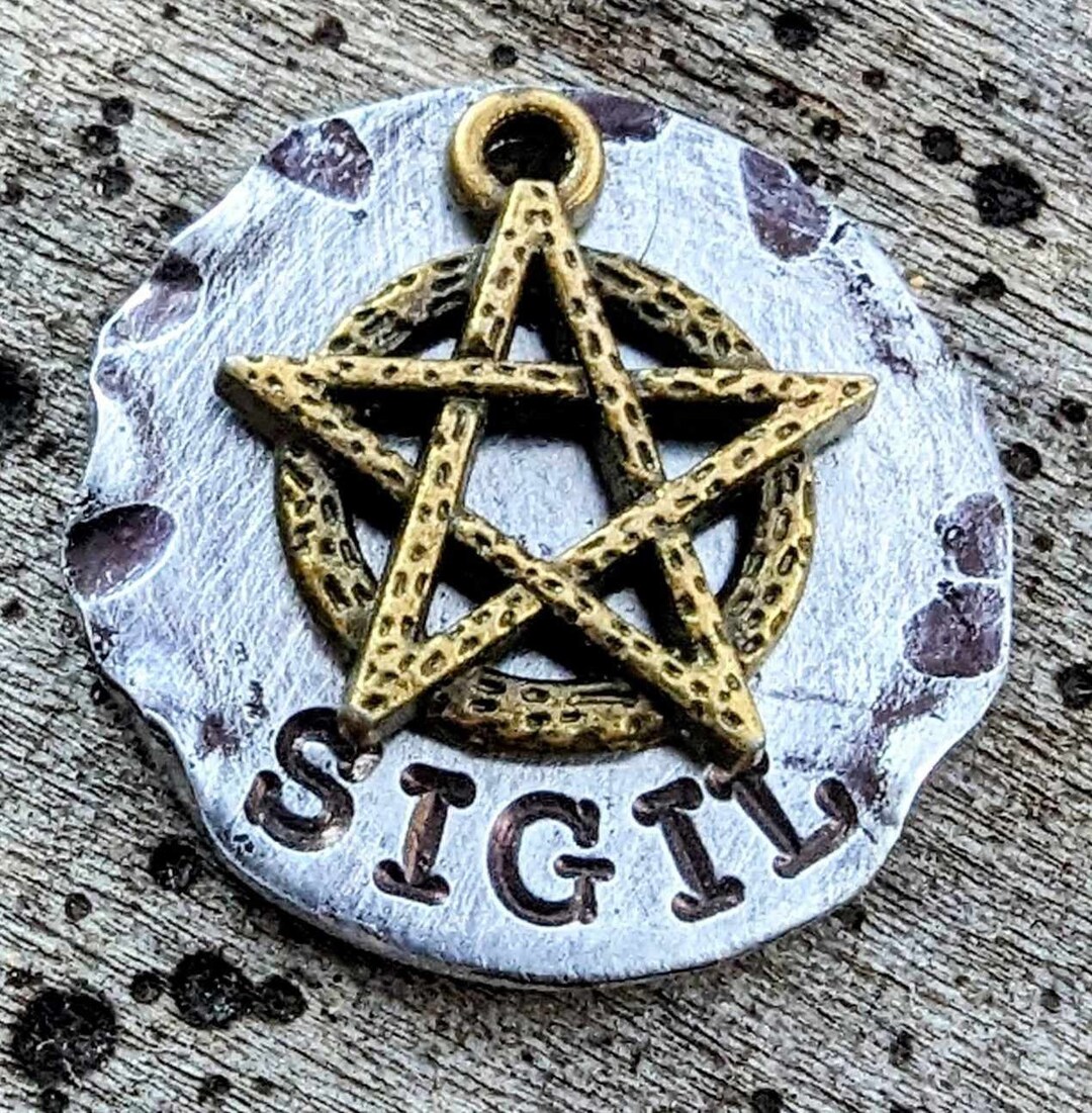 Pentagram Dog Tag, Pentagram Pet Tag, Halloween Dog Tag, Sigil Pet Tag ...