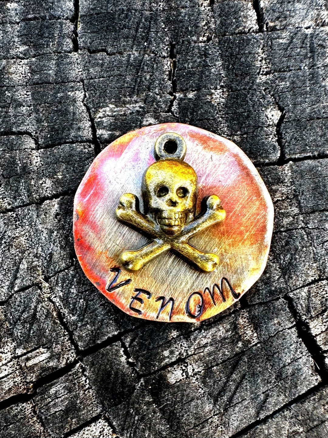 Venom Dog Tag, Poison Pet Tag, Skull and Bones, Spooky Dog Tag, Pet Id ...