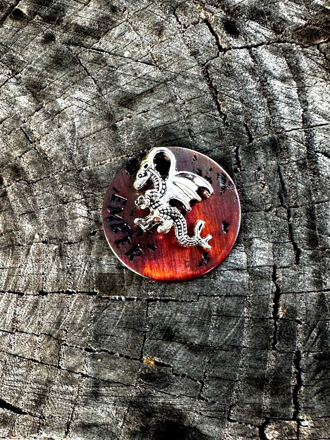 Ember Dog Tag, Ember Pet Tag, Dragon Pet Tag, Fiery Dog Tag, Pet ID Tag ...