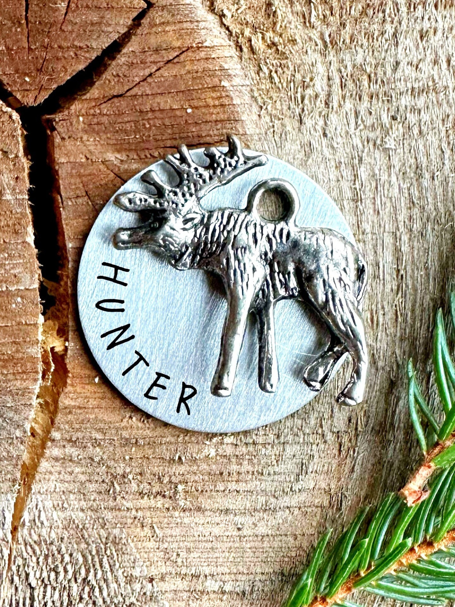 Hunter Dog Tag Hunter Pet Tag Moose Dog Tag Moose Pet Tag - Etsy