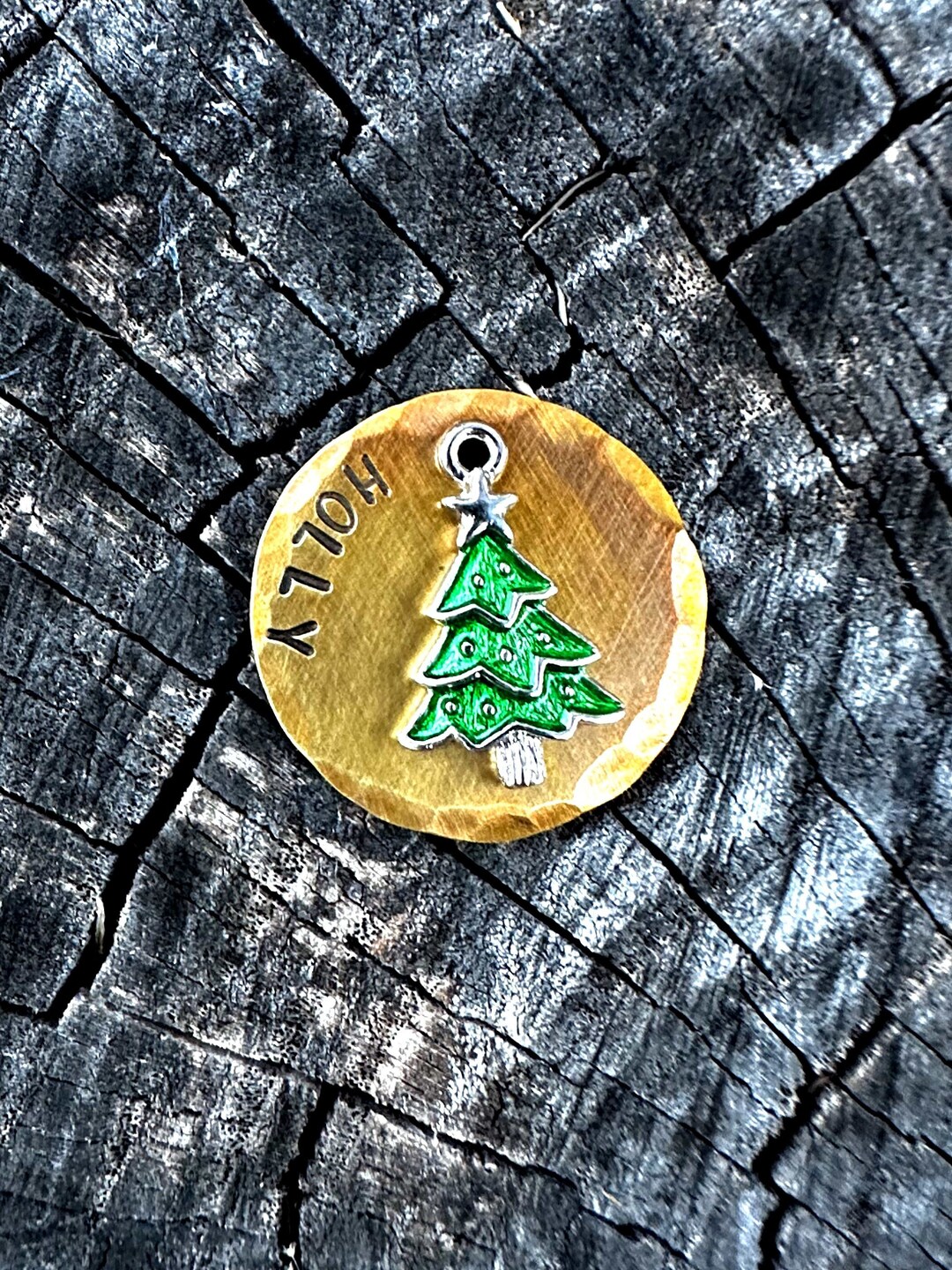 Holly Pet Tag, Holly Dog Tag, Christmas Tree, Christmas Pet Tag ...