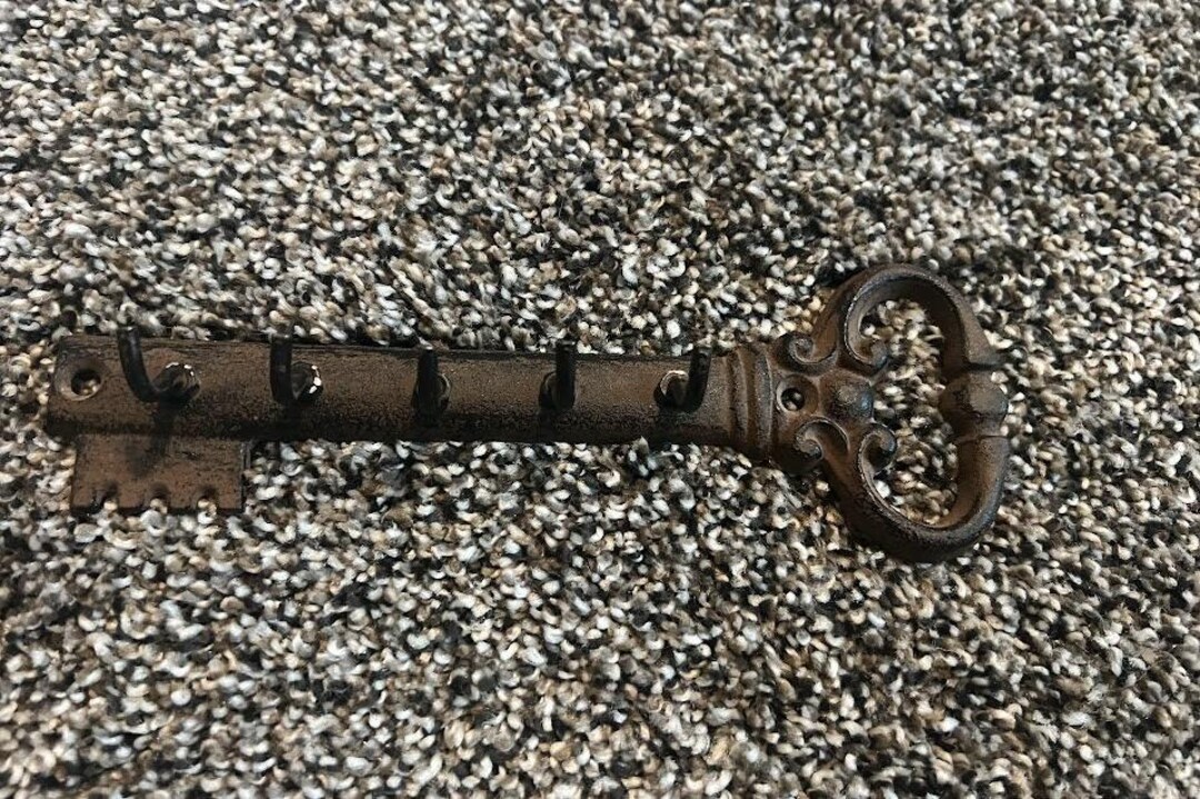 Vintage Cast Iron Key Rack With Hooks - Etsy