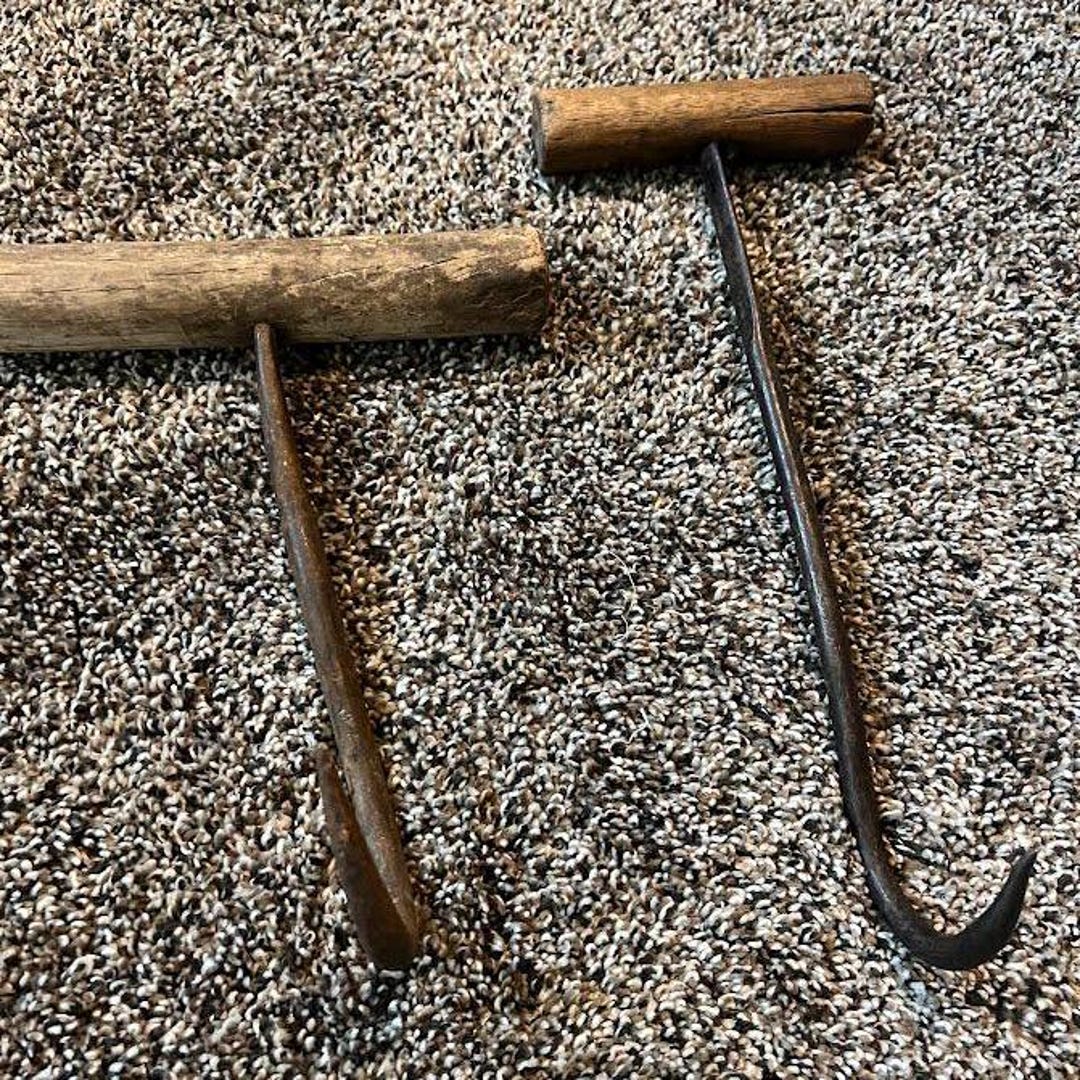 Antique Hay Bale Hooks With Wood Handles - Etsy