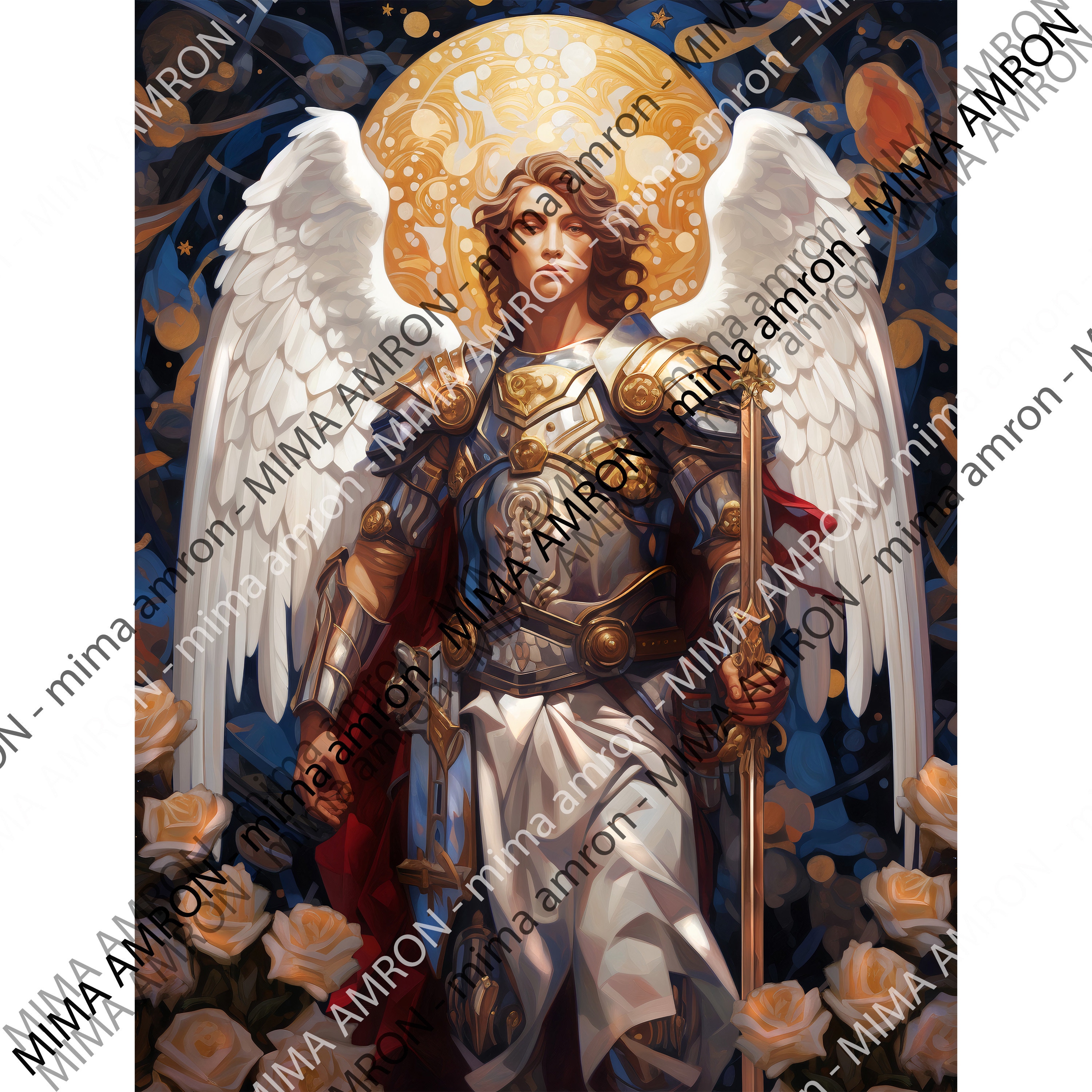 Archangel Gabriel - the Warrior of Gods Will - Digital Art Download ...