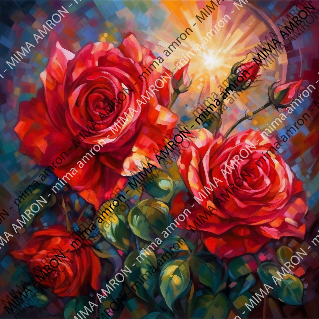 Red Roses - Art Digital Download - Catholic Inspiration - Virgin of ...