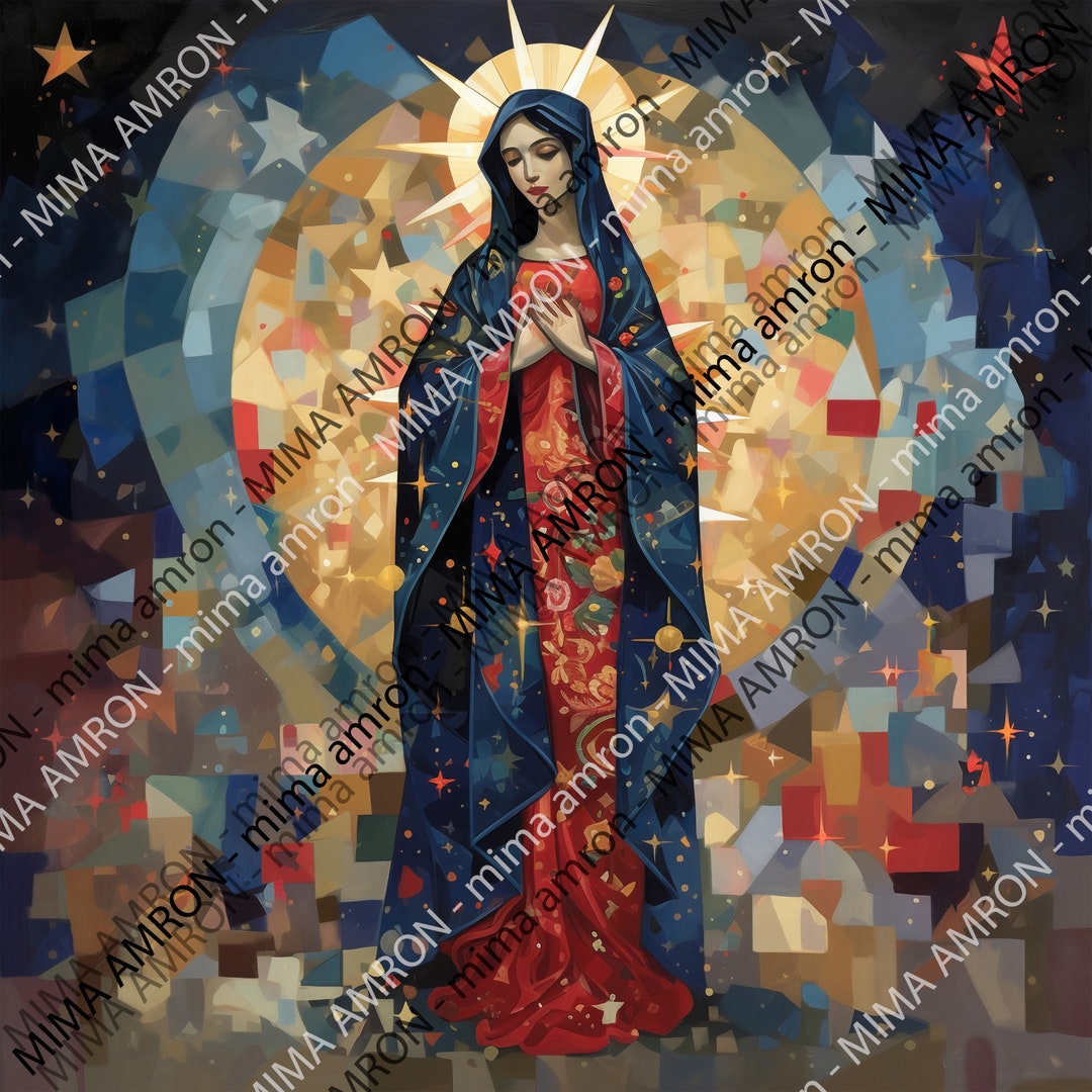 Virgin Mary in the Stars - Digital Art Download - Catholic Inspiration ...