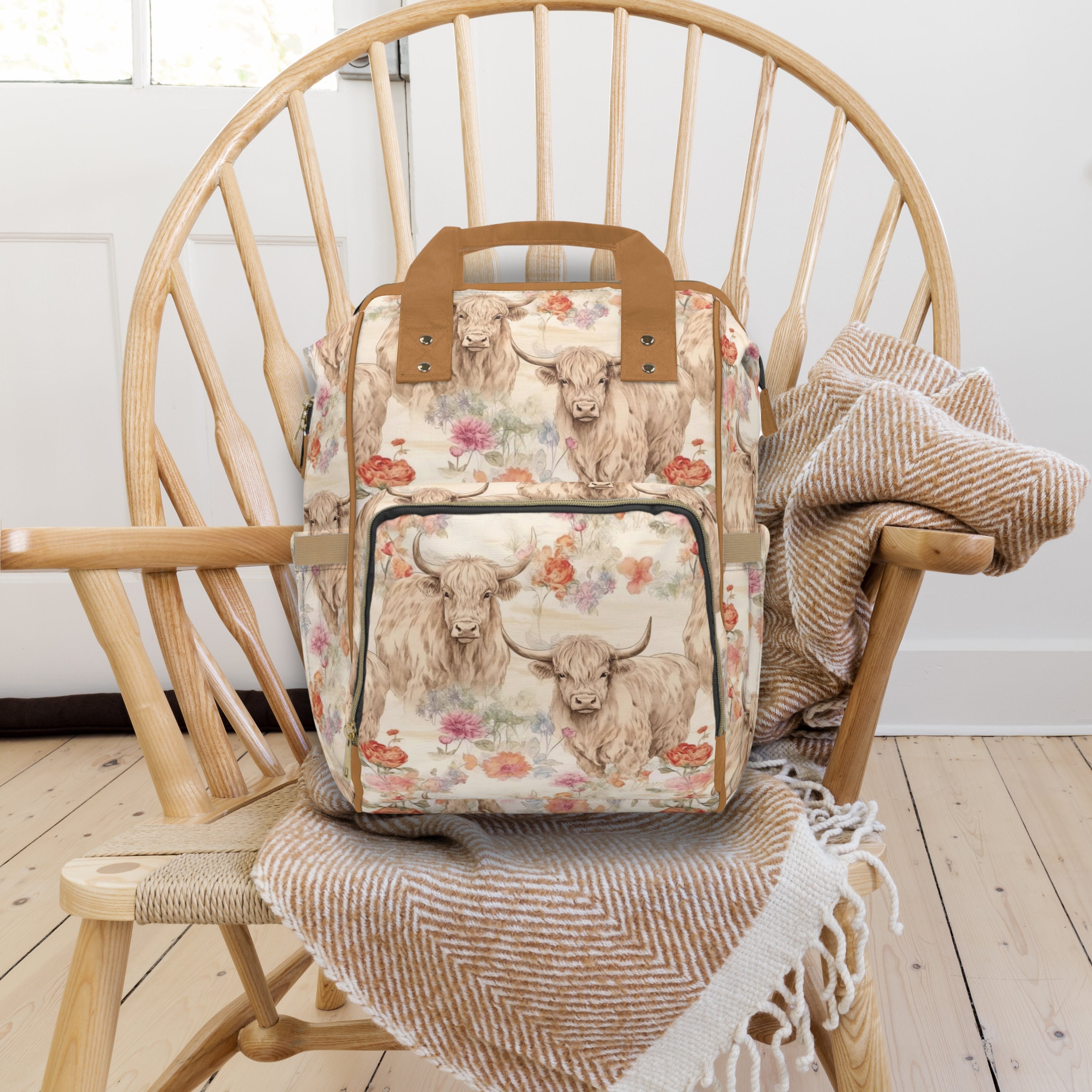 Highland Cow Bag Western Diaper Bag Diaper Bag Backpack Baby Diaper Bag ...