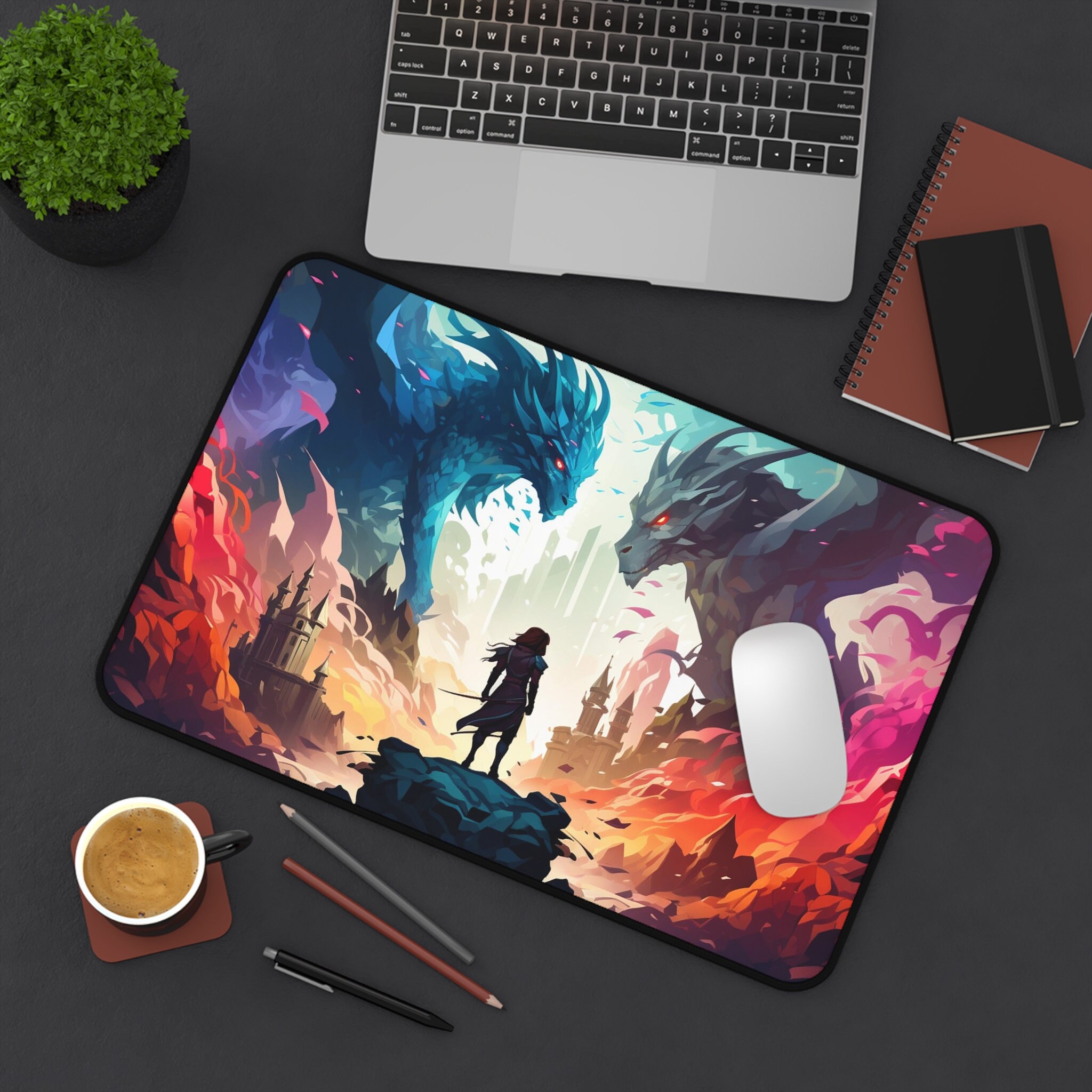 Dungeons and Dragons Fire and Ice Gaming Desk Mat, Gaming Mouse Pad, 12 ...