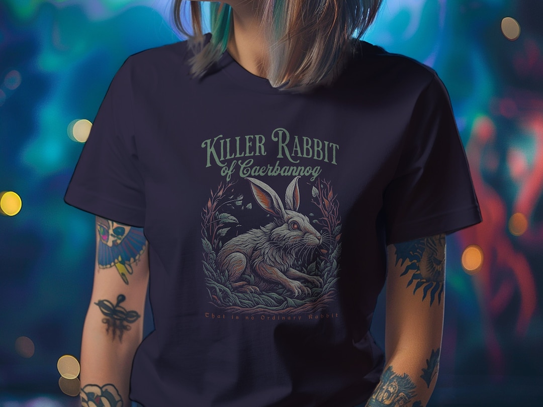 Monty Python Killer Rabbit of Caerbannog T-shirt, Dnd Vintage Tee, Soft ...
