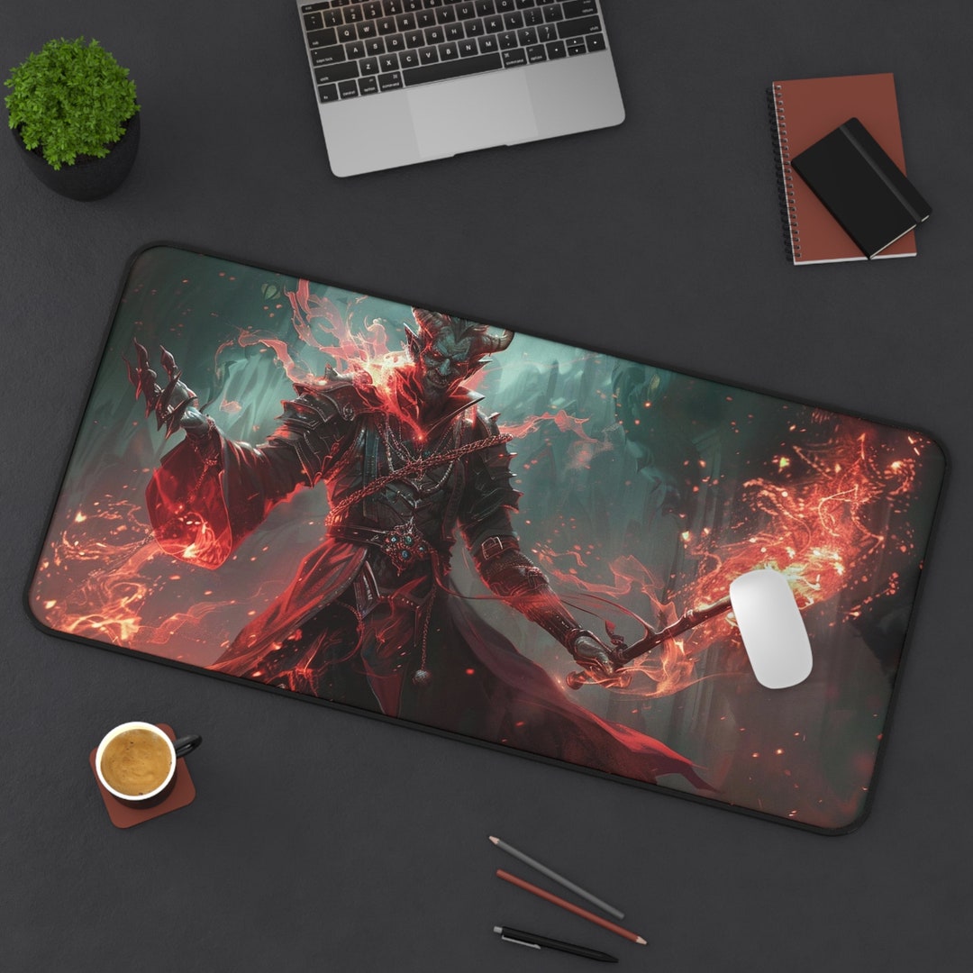 Dungeons and Dragons Tiefling Warlock Gaming Desk Mat, Gaming Mouse Pad ...