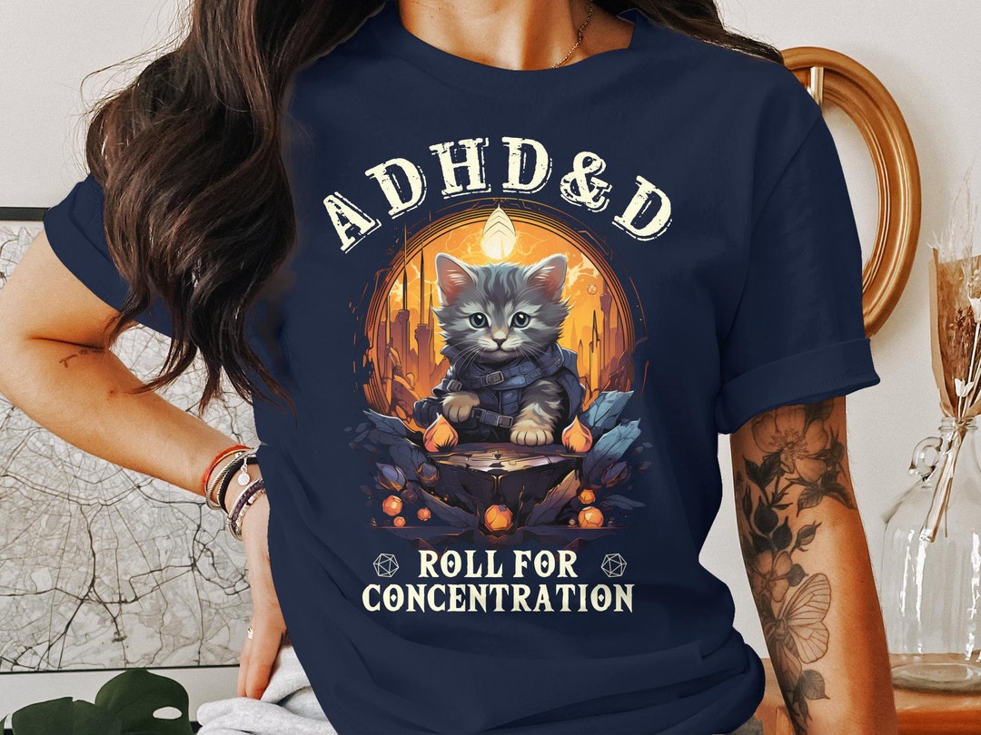 Dungeons and Dragons ADHD&D Roll for Concentration T-shirt, Dnd Vintage ...
