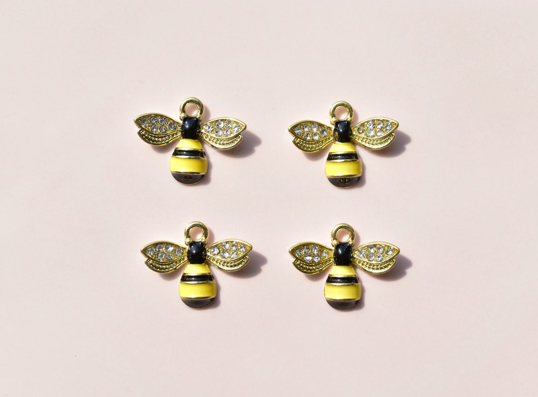 Enamel Bee Charms - Small Alloy Bumblebee Pendants - Affordable Craft ...