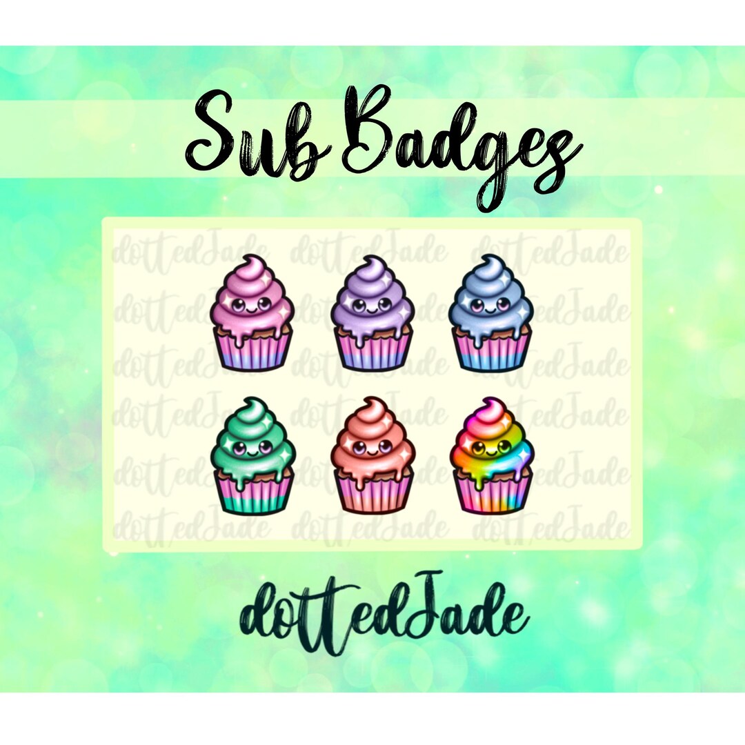 Cute Cupcake Twitch Sub Badges - Etsy