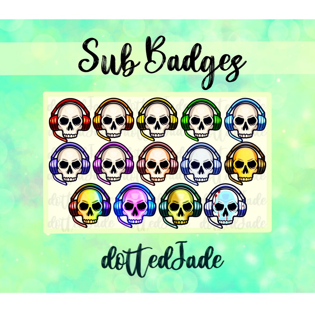 Skull Headset Twitch Sub Badges - Etsy