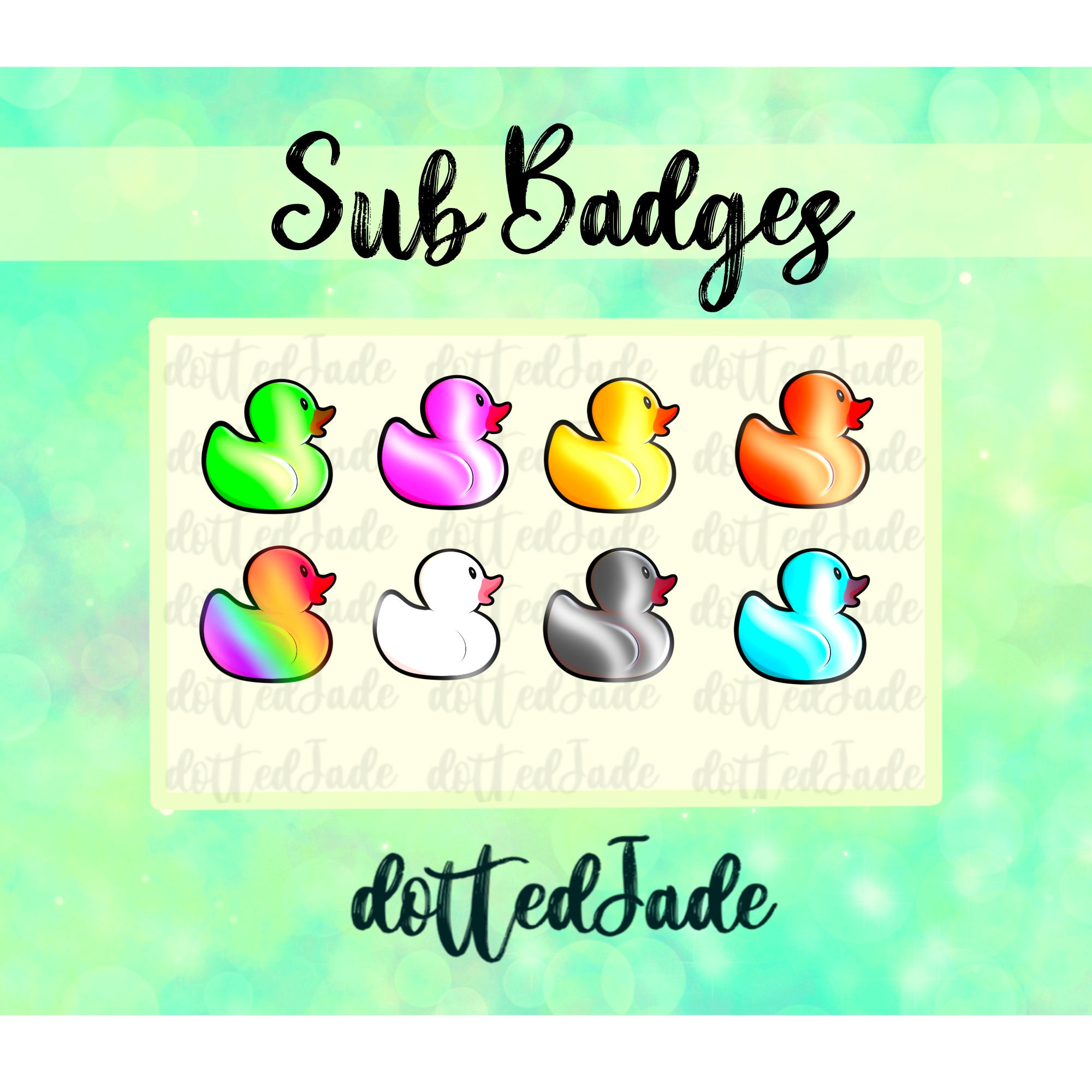 Cute Rubber Duck Twitch Sub Badges - Etsy