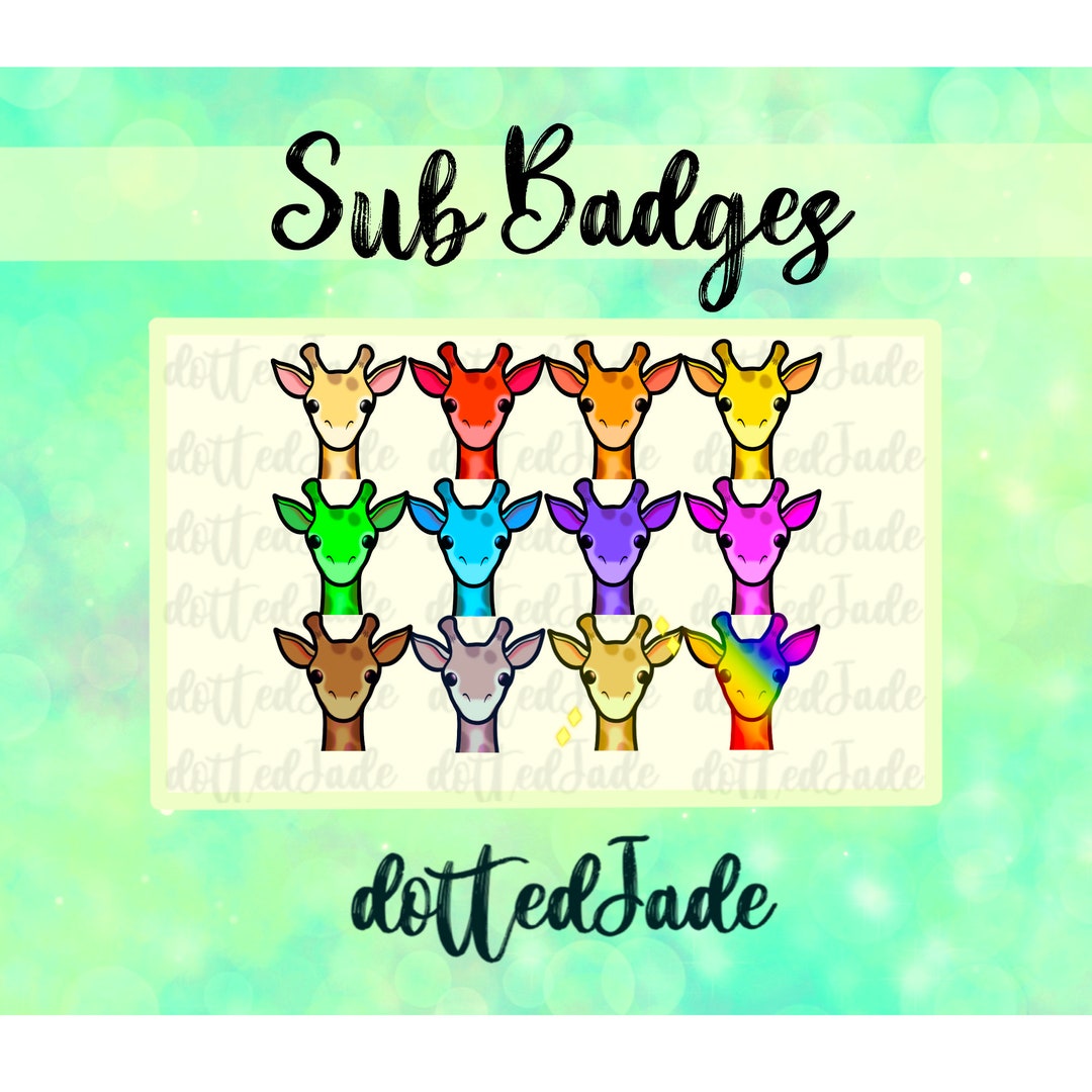 Cute Giraffe Twitch Sub Badges - Etsy