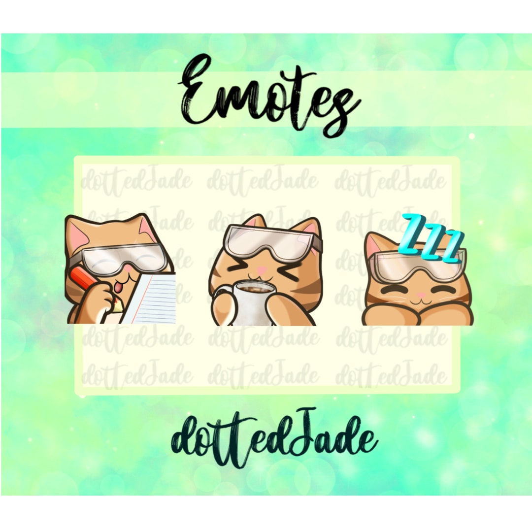Cute Twitch Science Cat Sub Emotes - Etsy