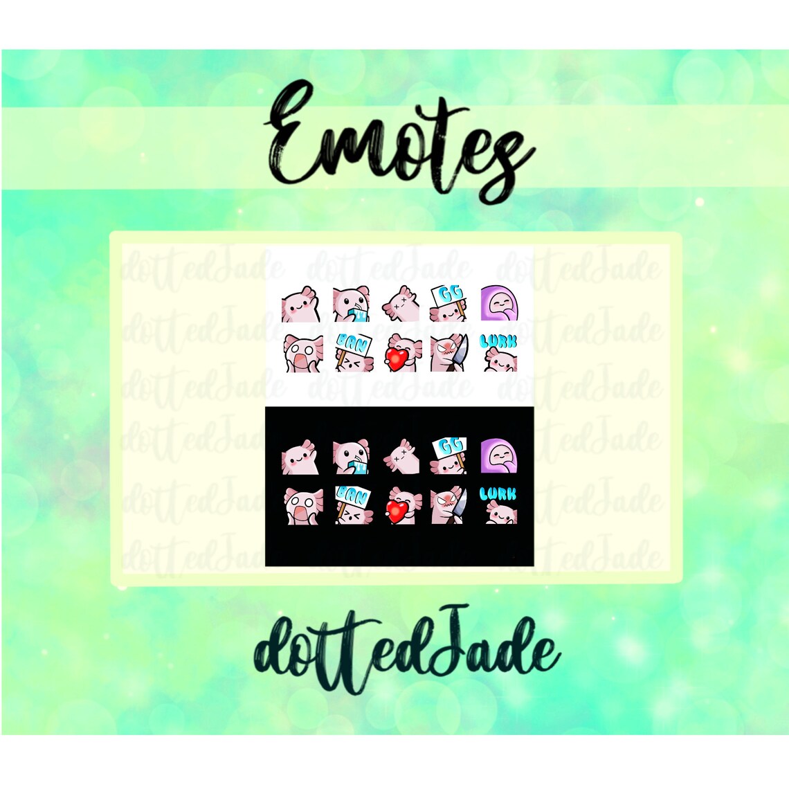 Cute Funny Axolotl Twitch Emotes - Etsy