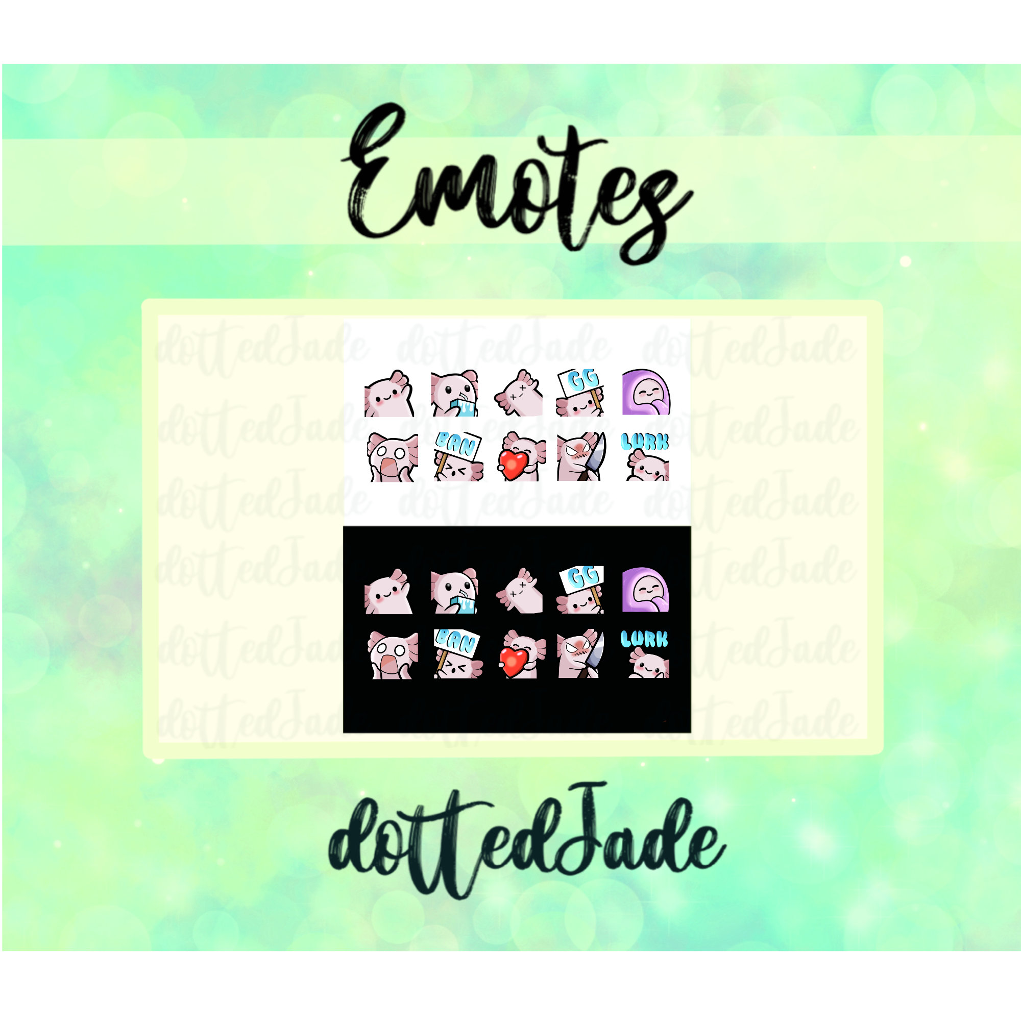 Cute Funny Axolotl Twitch Emotes - Etsy