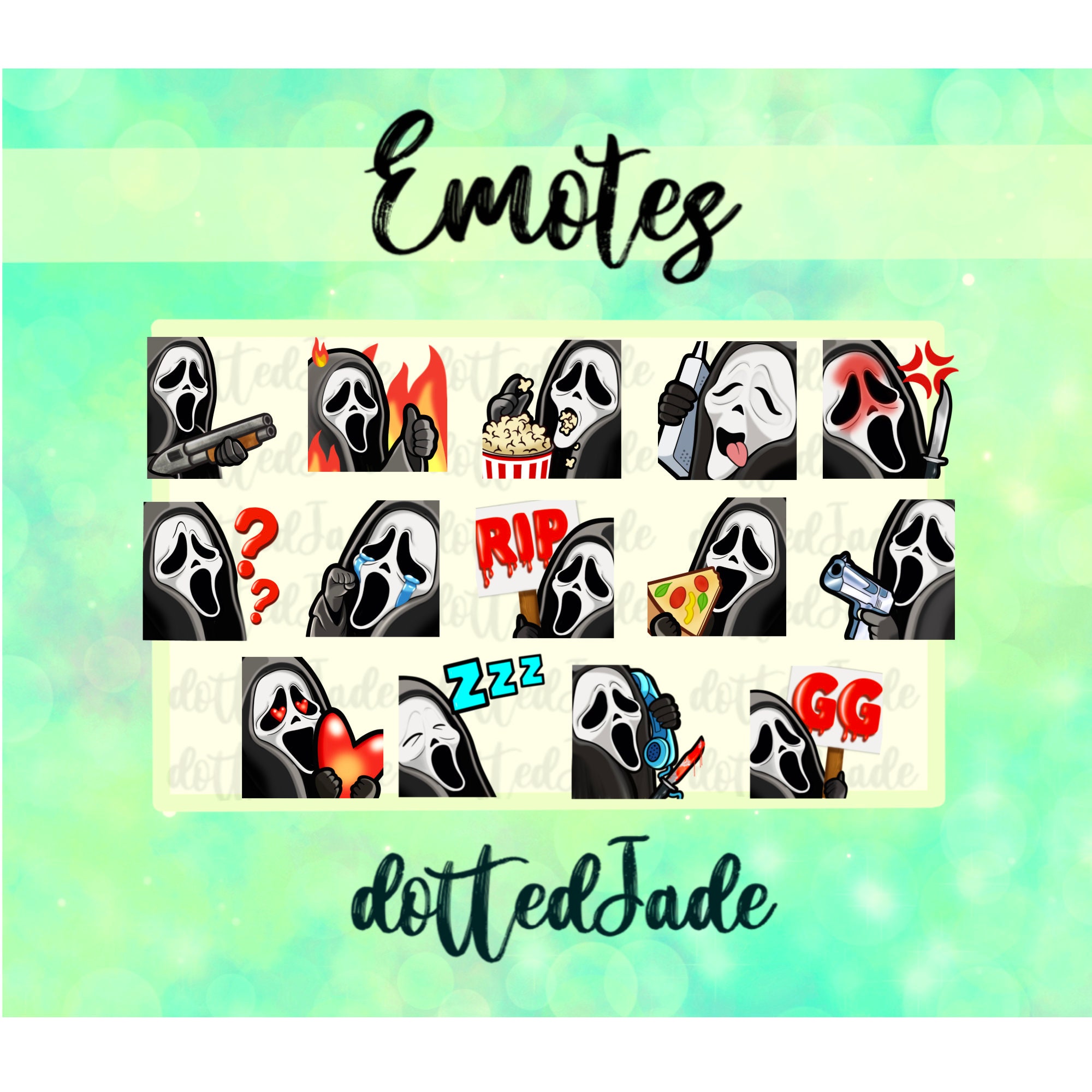 Cute Funny Ghostface Inspired Emotes - Etsy