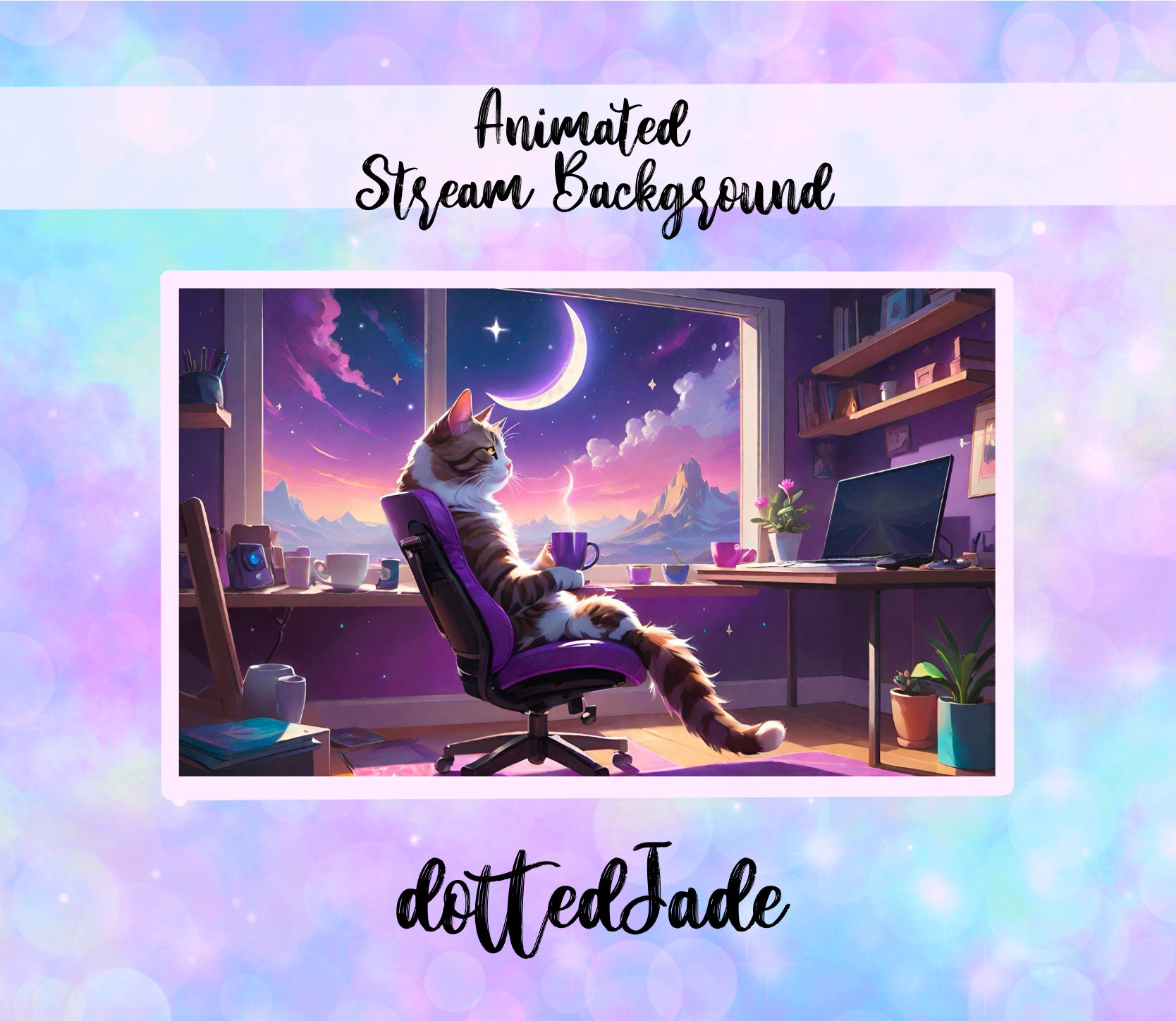 Animated Cat Streaming Overlays - Etsy