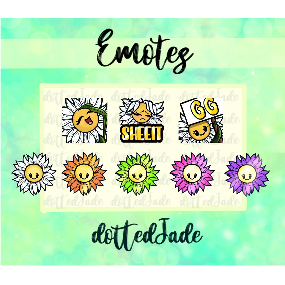 Cute Daisy Flower Twitch Emotes and Sub Badges - Etsy