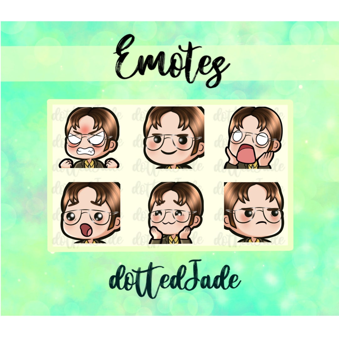 Cute Funny Dwight Schrute the Office Inspired Twitch Sub Emotes - Etsy
