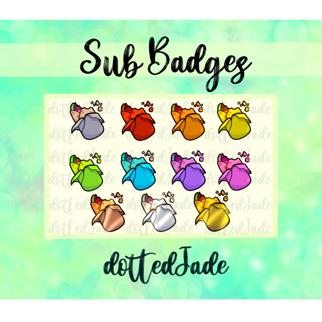 Cute Burrito Twitch Sub Badges - Etsy