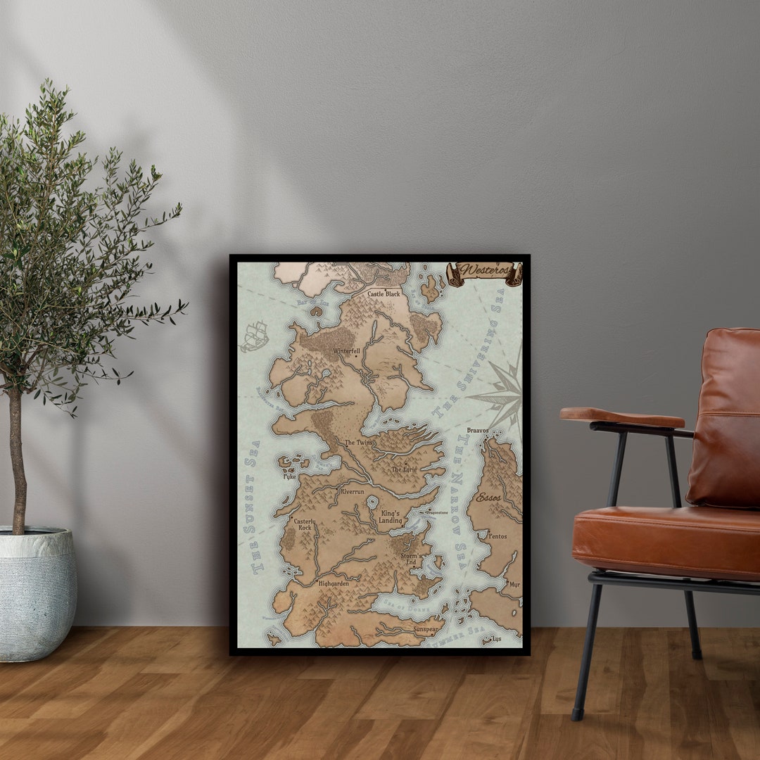 Game of Thrones Map Canvas Westeros Map Got Map Fantasy Map - Etsy Canada