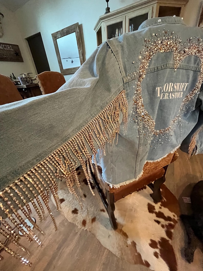 CUSTOM Concert Jean Jacket! Bling and Fringe! BTS,SWIFTIE - Etsy