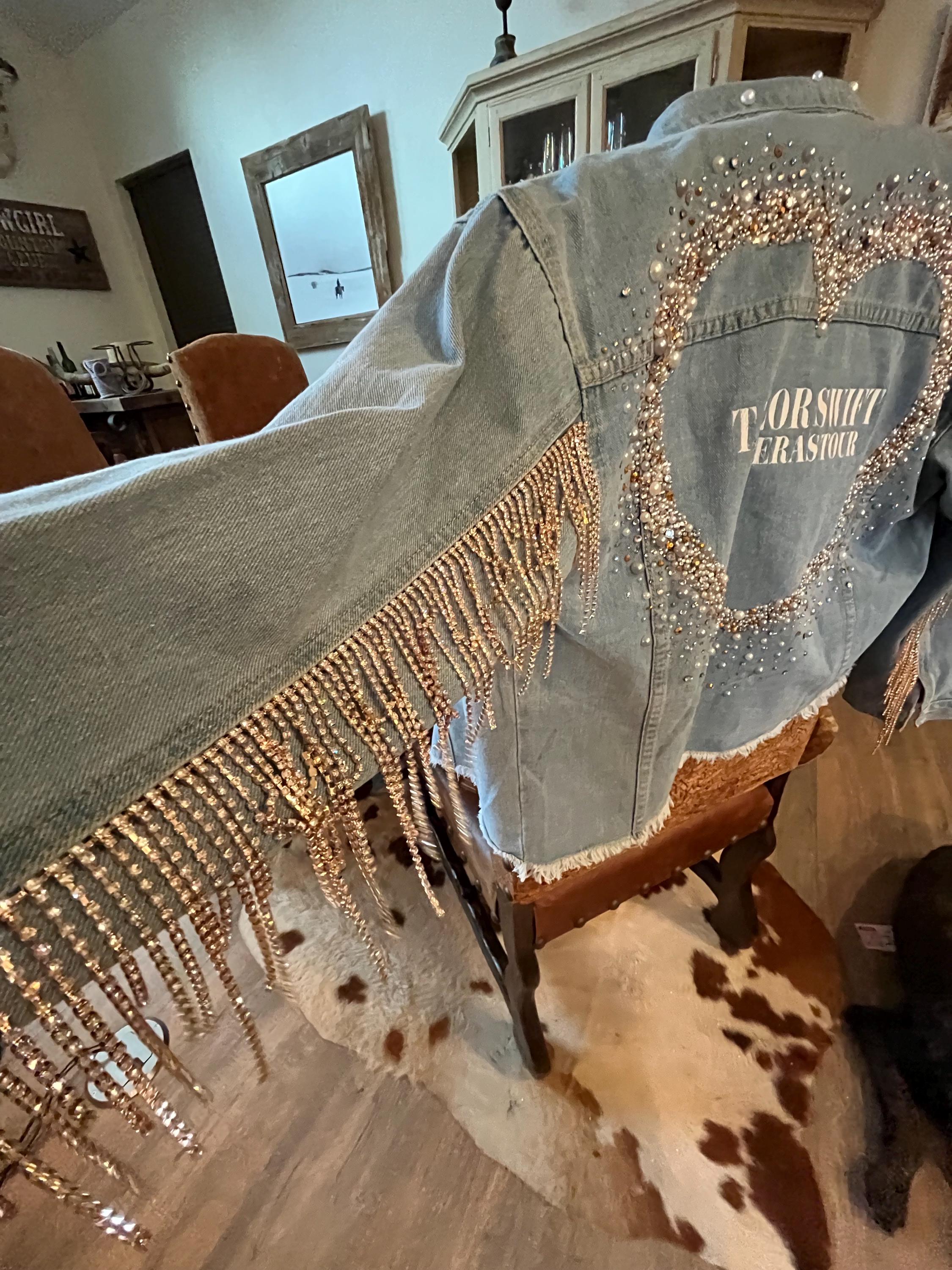 Swiftie CUSTOM Concert Jean Jacket! Bling and Fringe! - Etsy