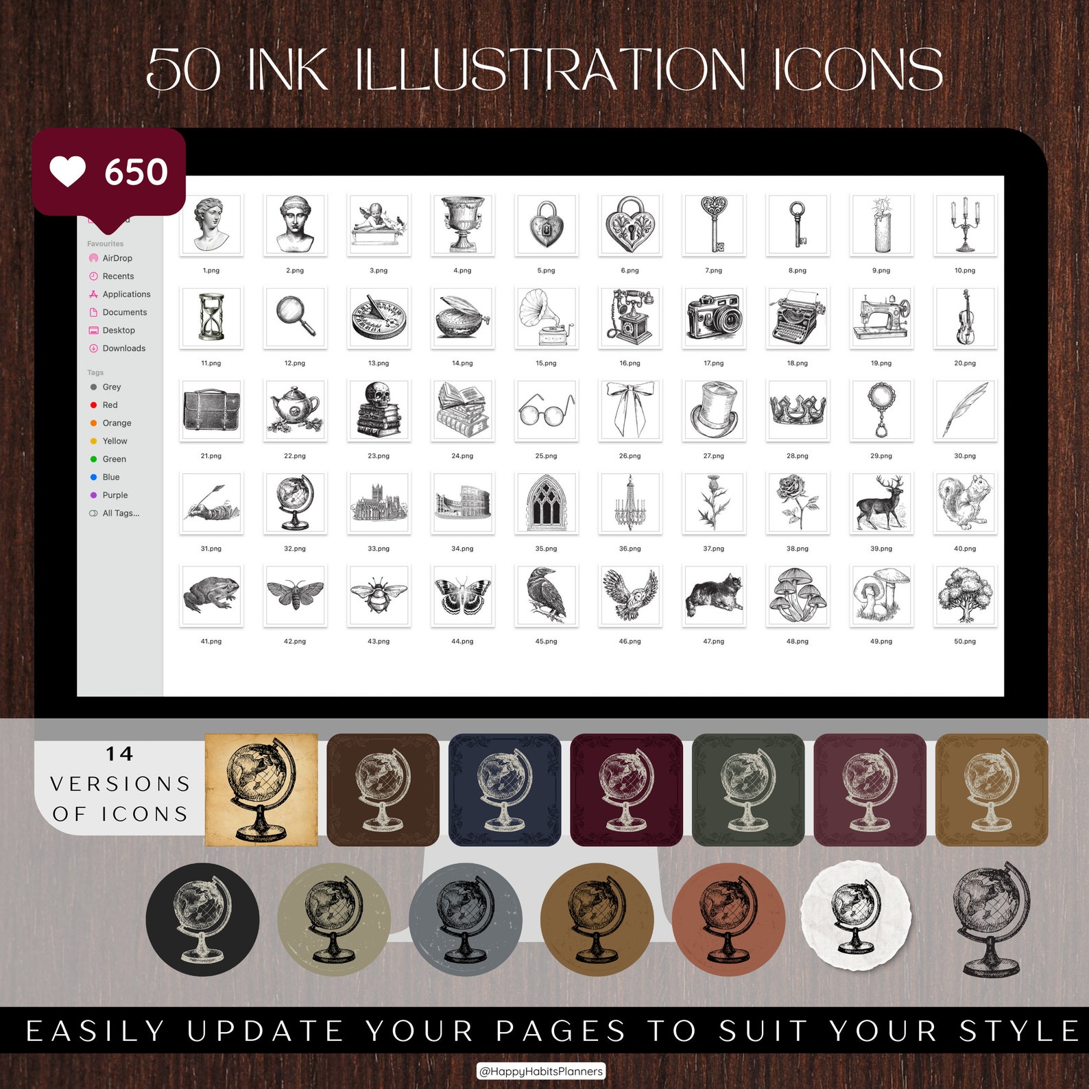 Dark Academia Aesthetic Notion Customization Bundle | Notion Icons ...