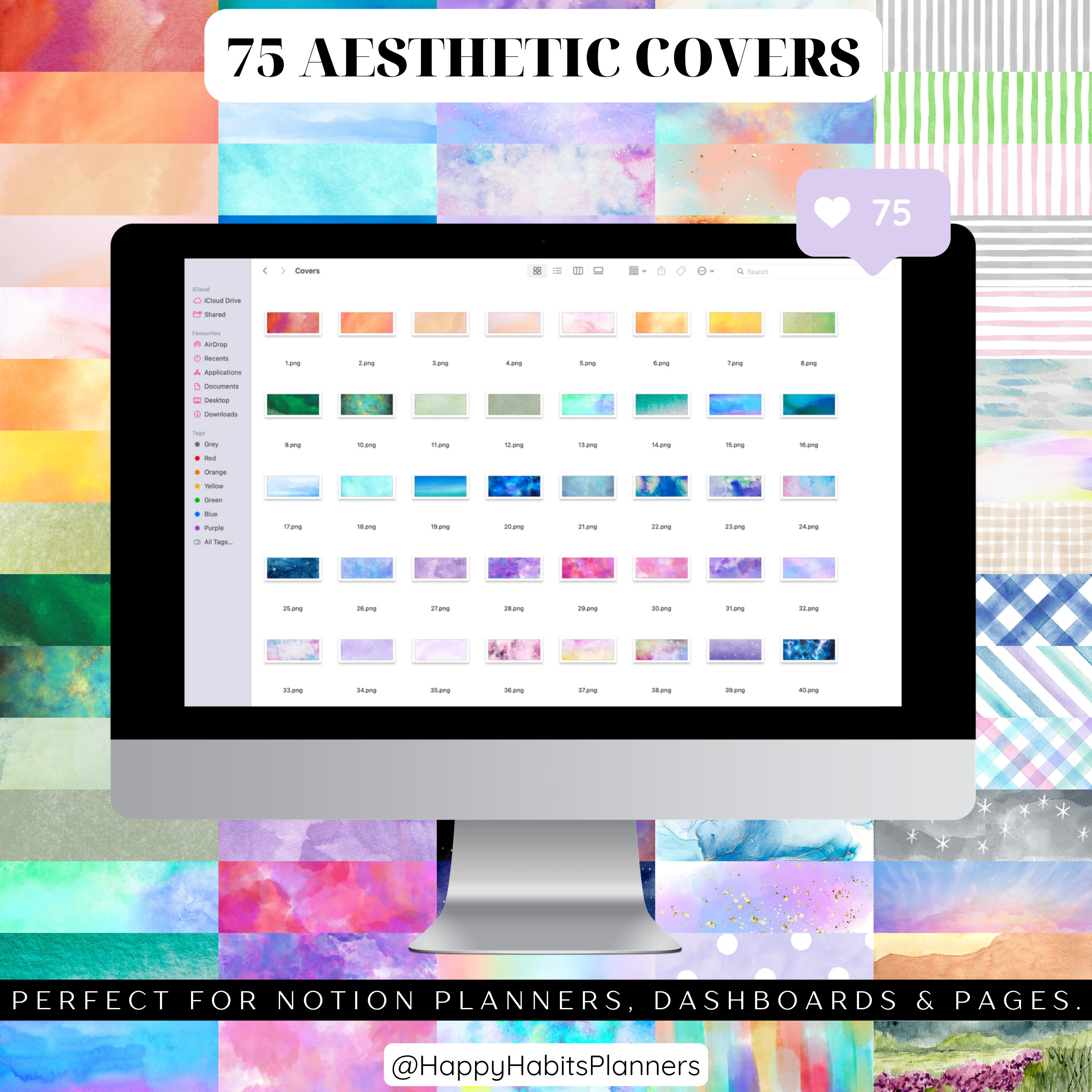 Watercolor Notion Customization Bundle | Notion Icons, Notion Covers ...