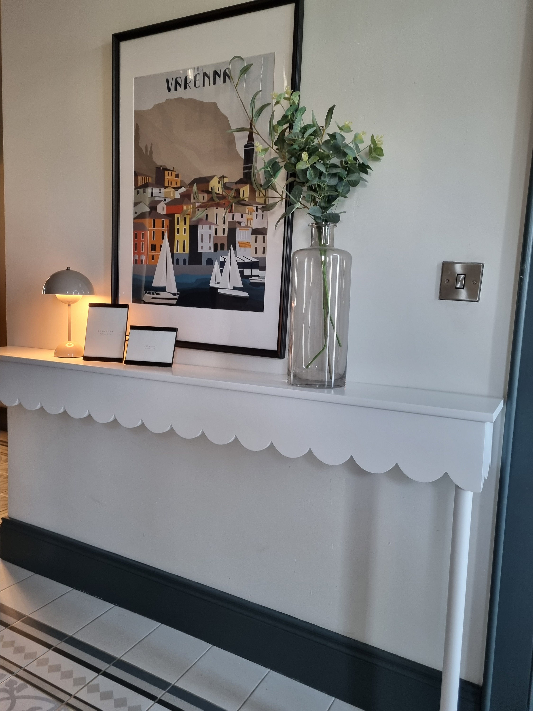 Radiator Console Table Cover Scallop Wavy Edge. Hand Made to Order Round Leg Etsy
