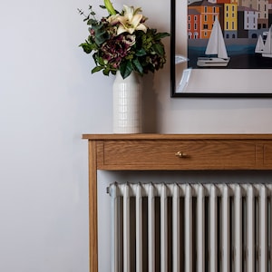 Oak Radiator Console Table - Hand Made to Order - 2 Leg - Etsy UK