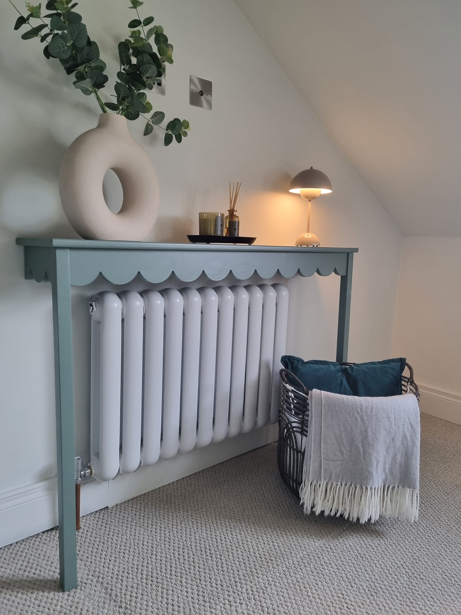 Radiator Console Table Cover Scallop Wavy Edge. Fully Customisable ...
